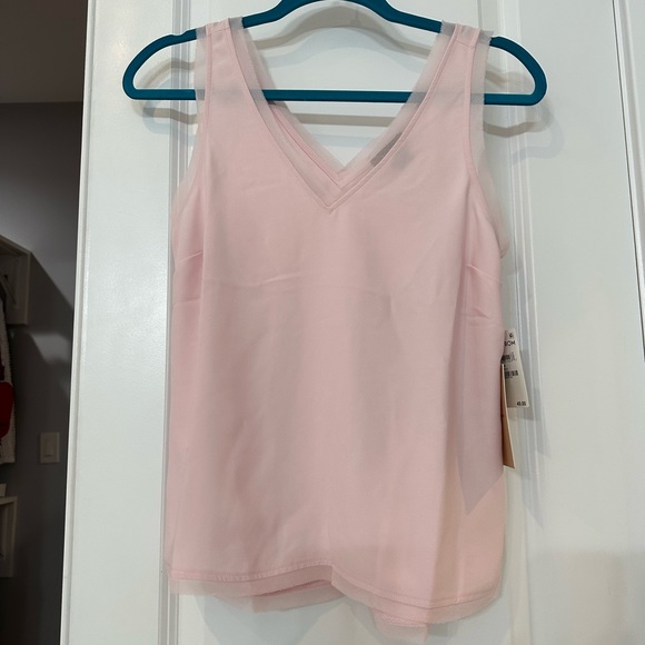 Halogen | Tops | Halogen Pink Raw Edge Tank Xs New With Tags | Poshmark